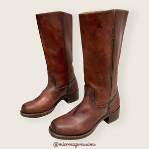 Frye | Shoes | Frye Campus 4l Dark Brown Leather Knee High Tall Square ...